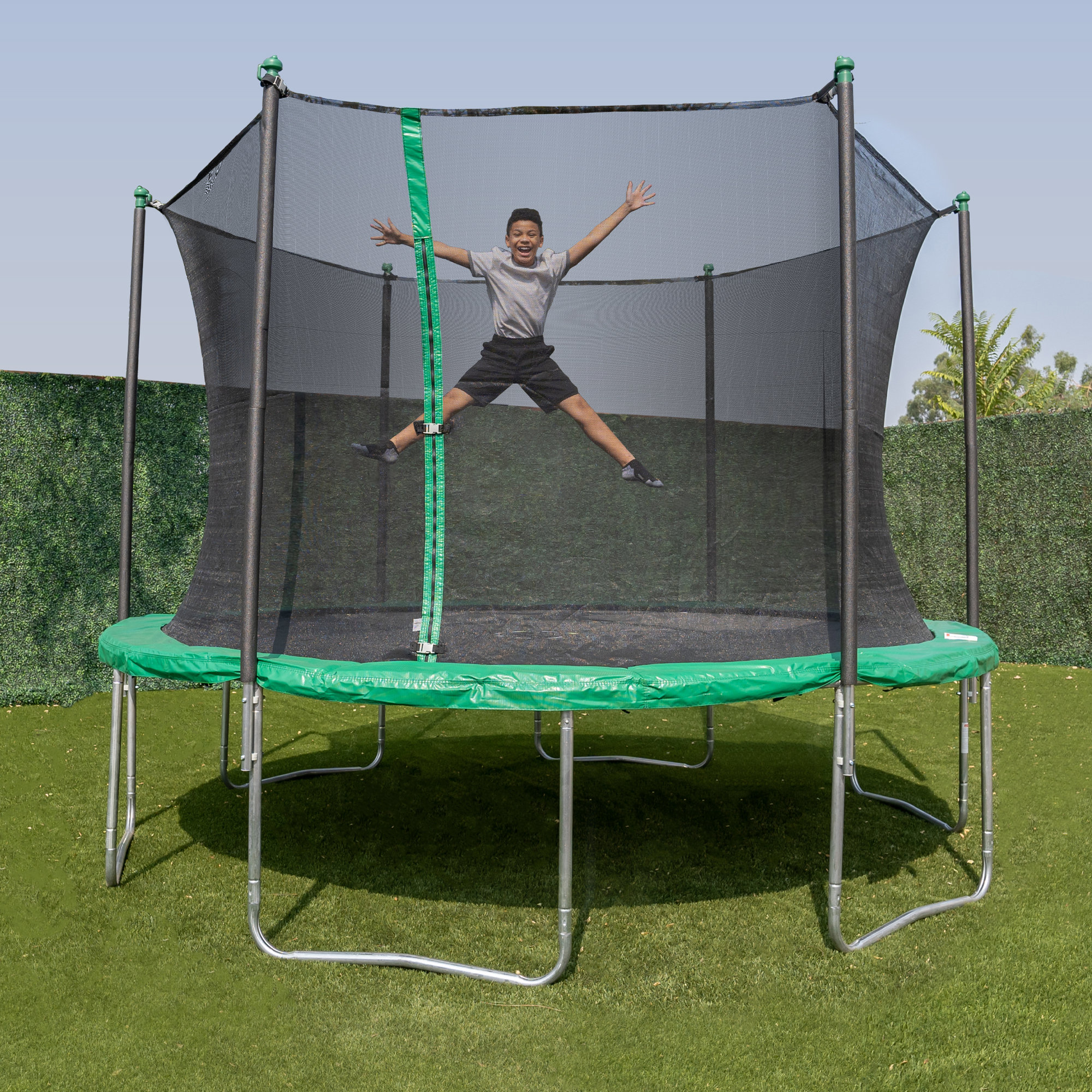 TruJump Trujump 12' Round Trampoline with Safety Enclosure & with ...