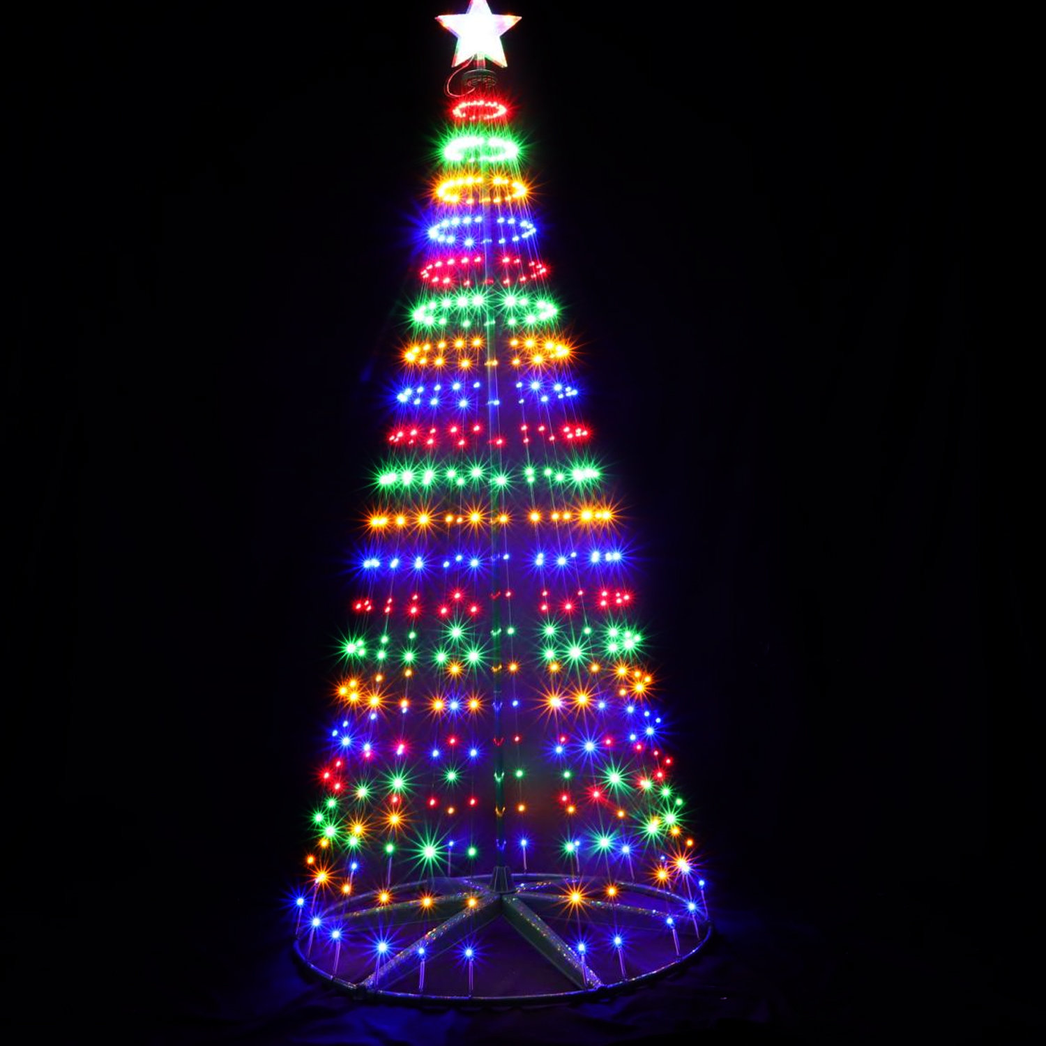 The Holiday Aisle® 30+ Modes Smart Prelit Christmas Cone Tree with ...