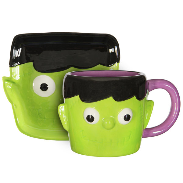 Fax Potato - Halloween Stoneware Frankenstein Crockery Set - 2 Pieces ...