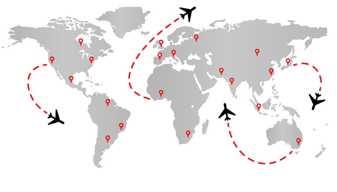 The Decal Guru World Travel Flight Map Wall Decal & Reviews | Wayfair