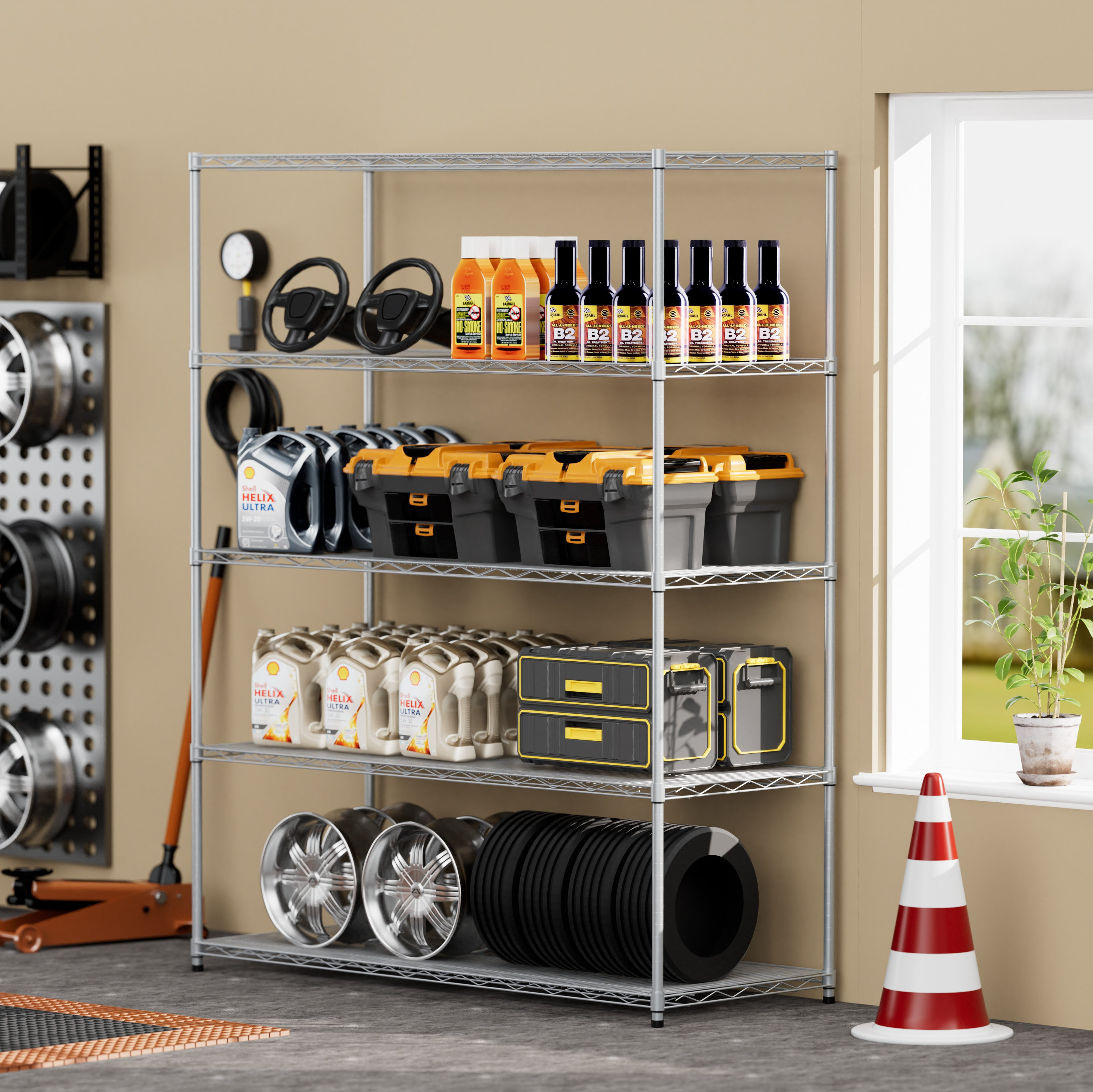 Rebrilliant 5-tier heavy-duty adjustable shelving and racking, 300 lbs ...