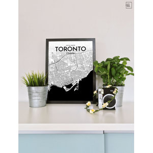 OurPoster.com 'Toronto City Map' Graphic Art Print Poster in Ink ...