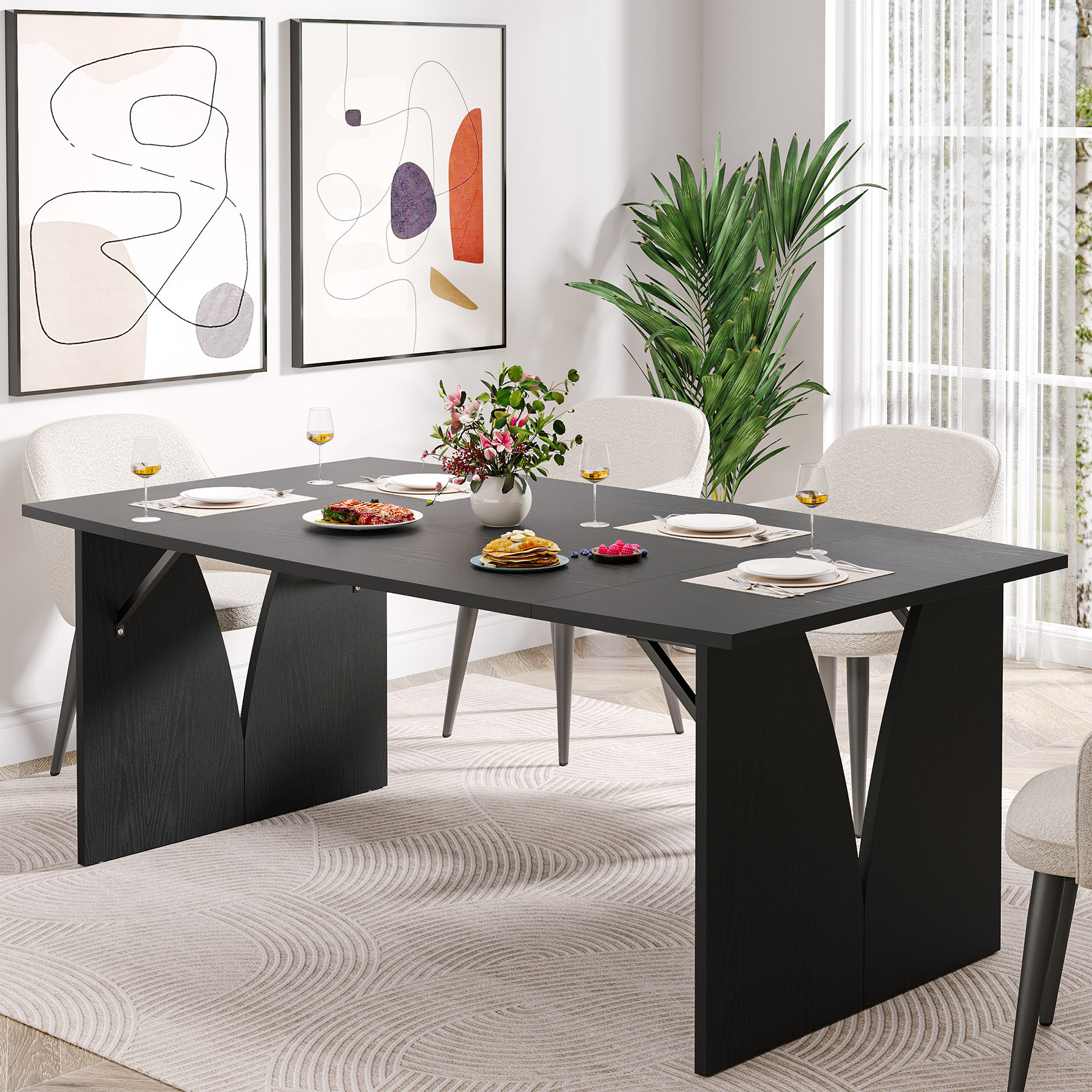 Ebern Designs Bristin Rectangular 63 Inch Dining Table | Wayfair