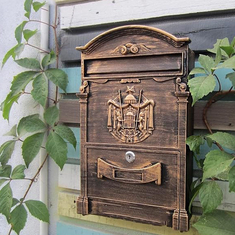 ZILNOX Wall Mount Locking Mailbox, Vintage Lockable Mailboxes, Security ...