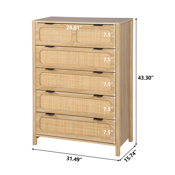 Bay Isle Home™ Adhemar 5 - Drawer Dresser & Reviews | Wayfair