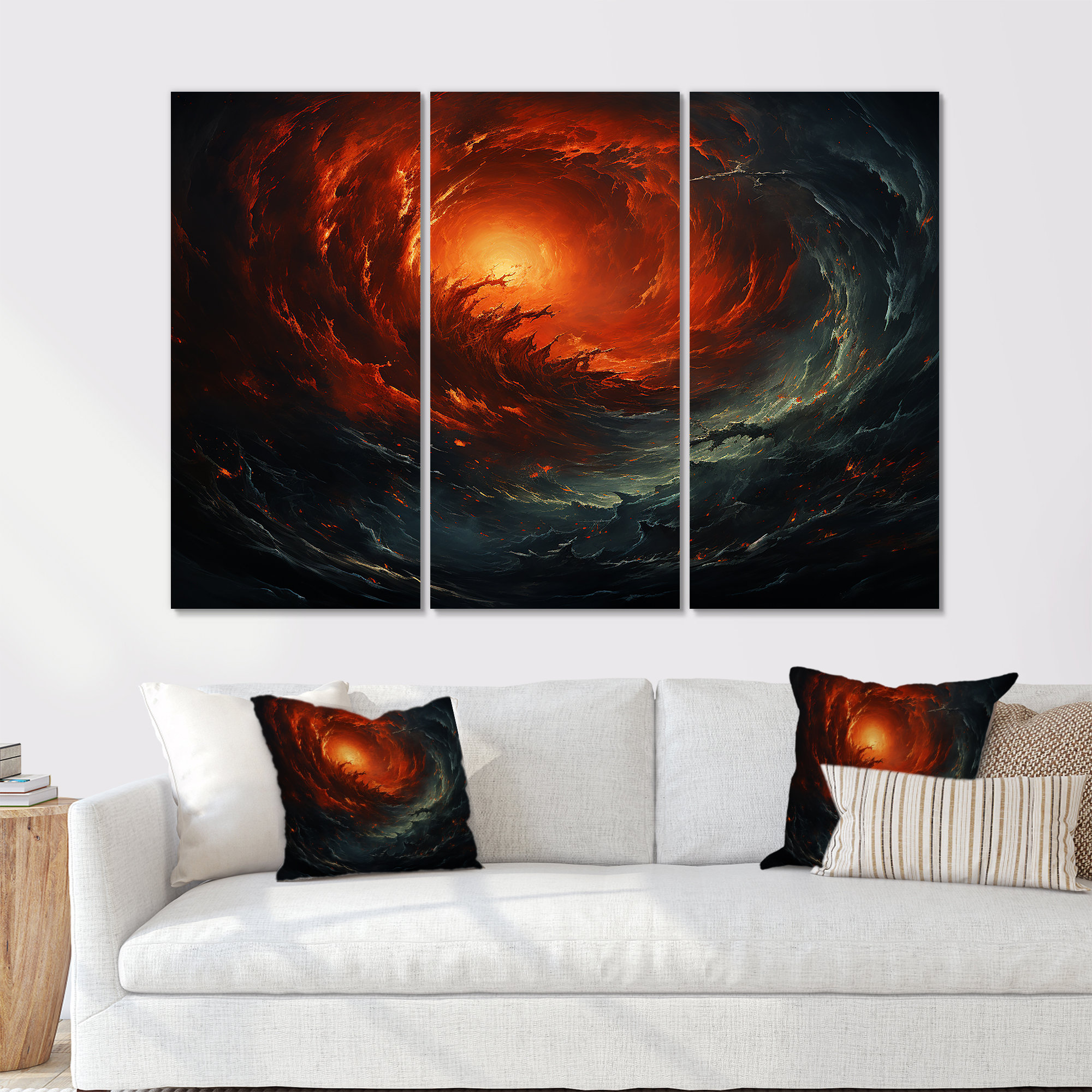 Design Art Infernal Inflection Spiral - Abstract Spirals Wall Art Set ...