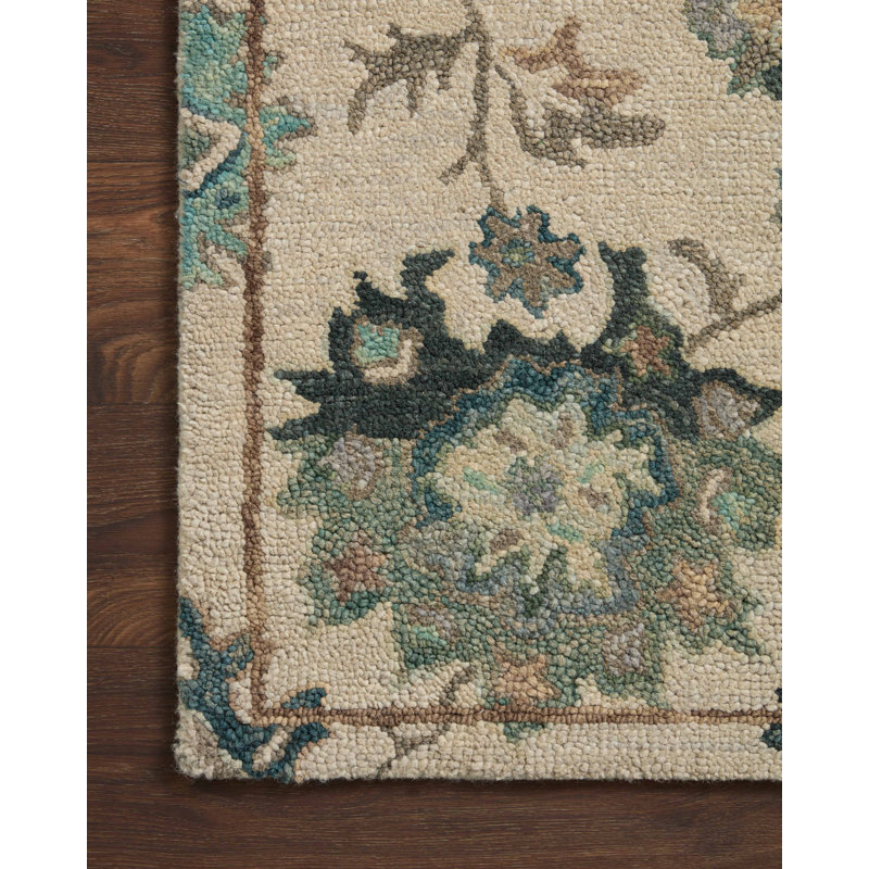 Langley Street Kraker Hand Hooked Wool Floral Rug & Reviews | Wayfair