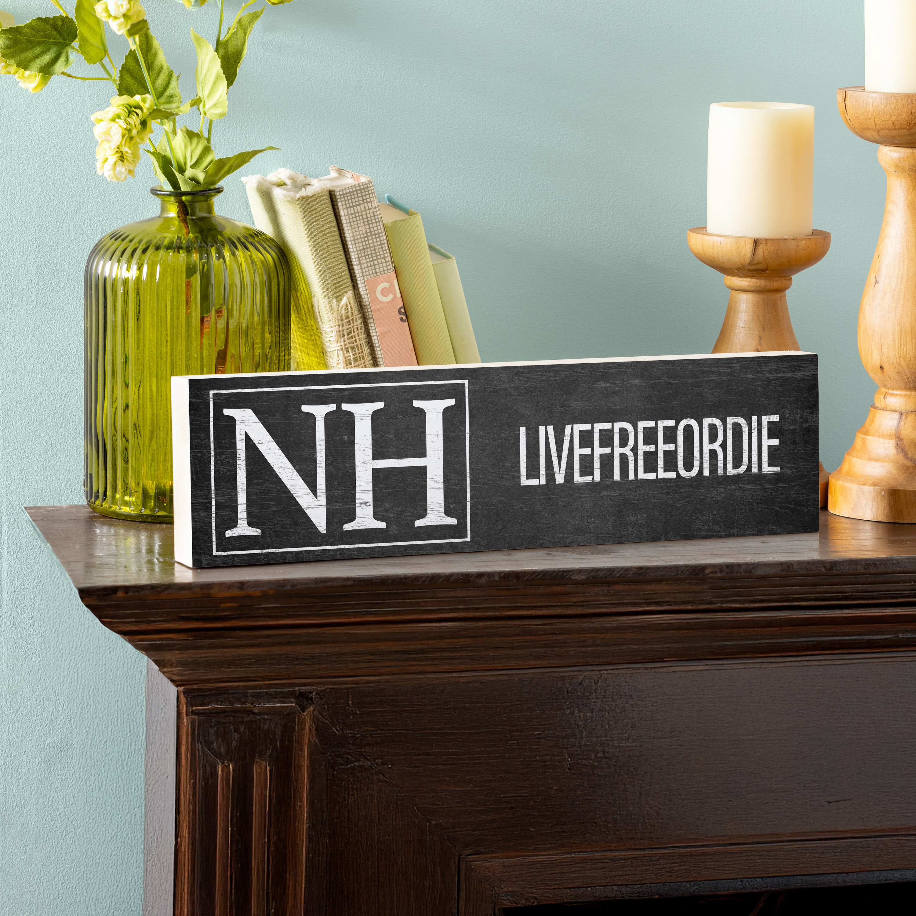 Gracie Oaks State Wooden Mantle Sign New Hampshire 18x5" | Wayfair