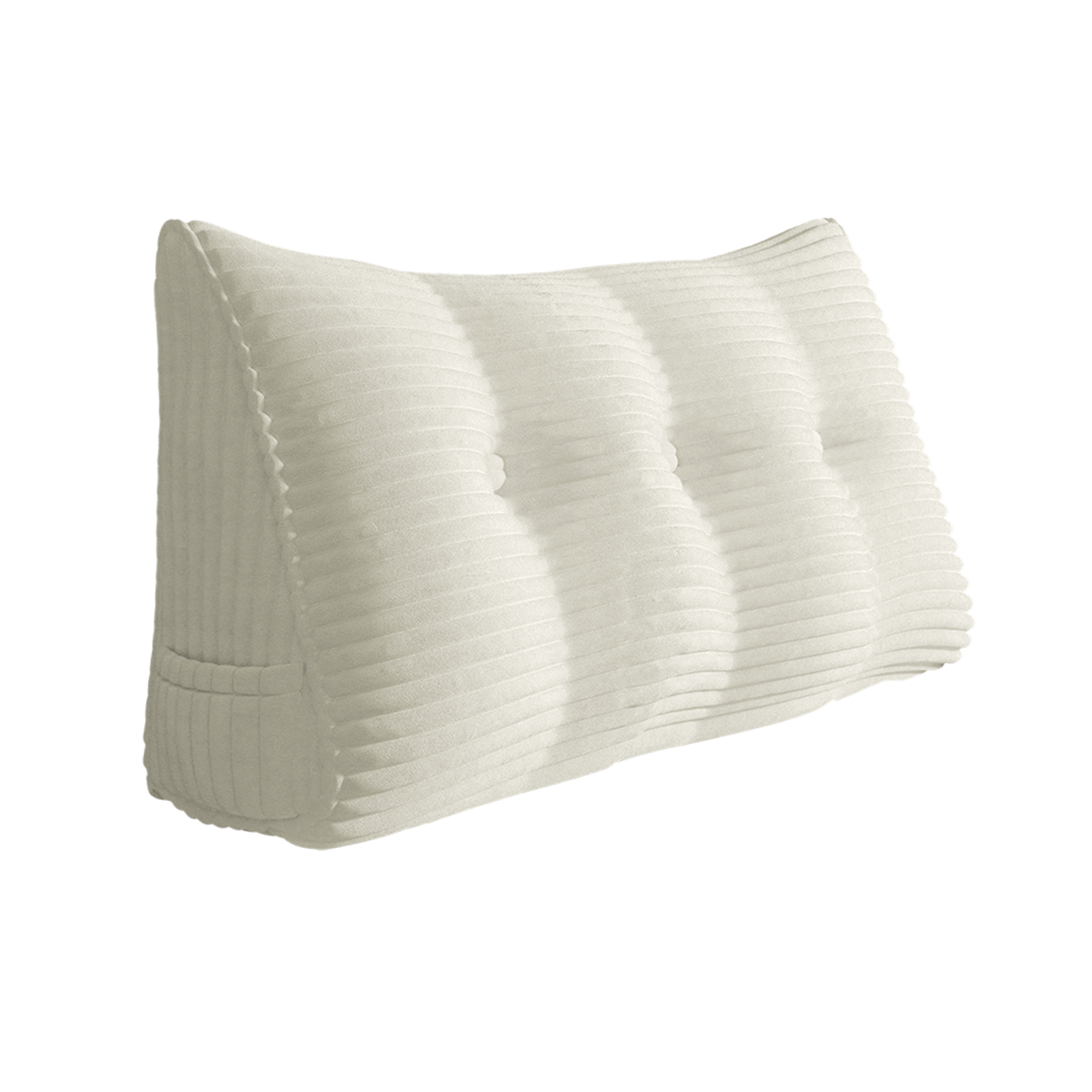 WOWMAX Sit-up Back Comfort Corduroy Bed Headboard Wedge Reading Pillow Triangular Backrest ...