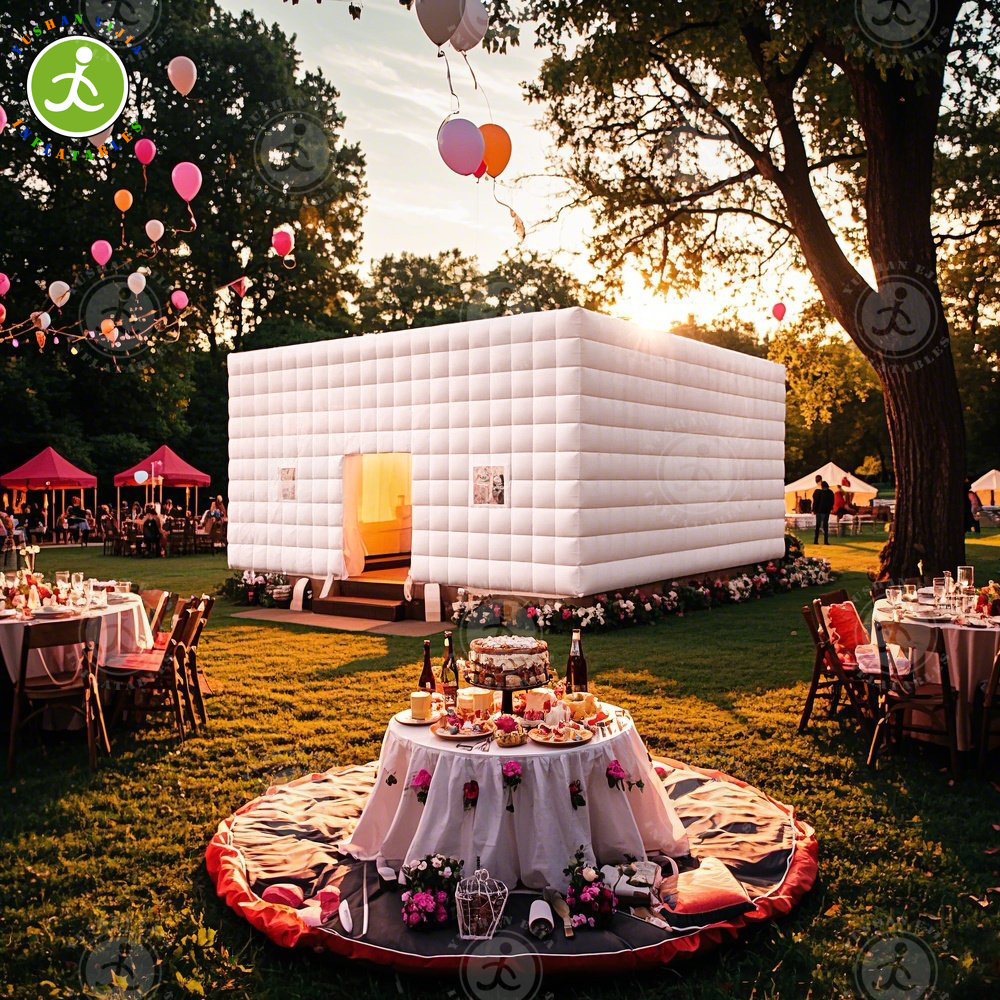 yijia In stock! 20FT Inflatable White Camping Birthday Large Party Four ...