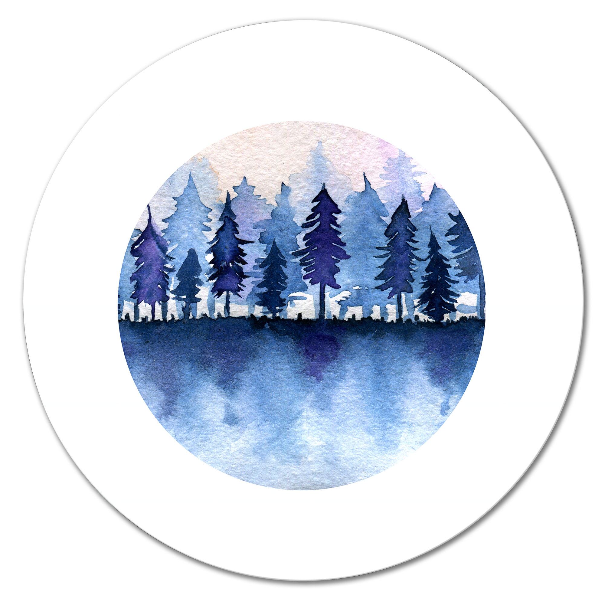 Loon Peak Dark Blue Spruce Forest And Pink Sky Landscape Dark Blue ...