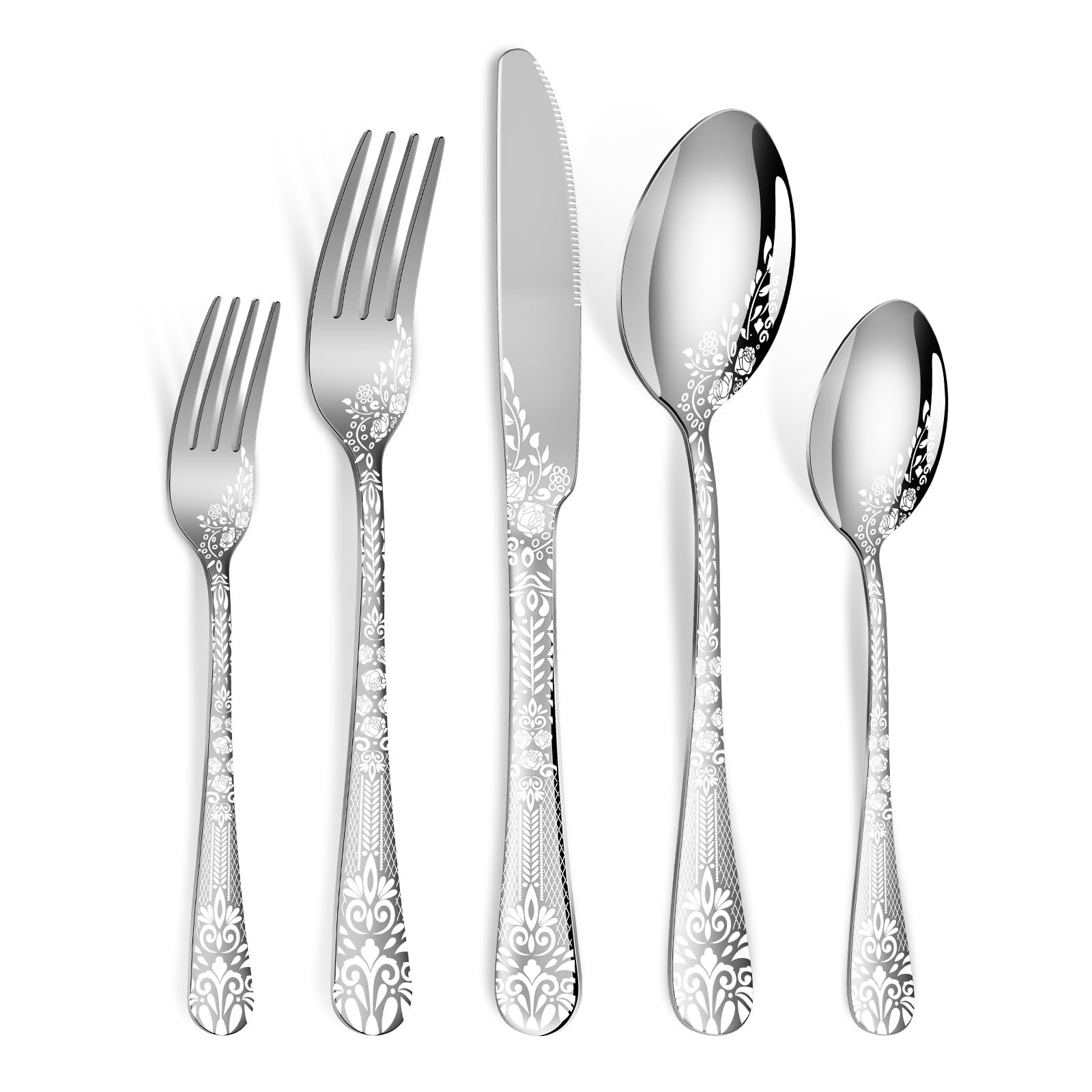 World Menagerie 40-Piece Contemporary Stainless Steel Silverware Set ...