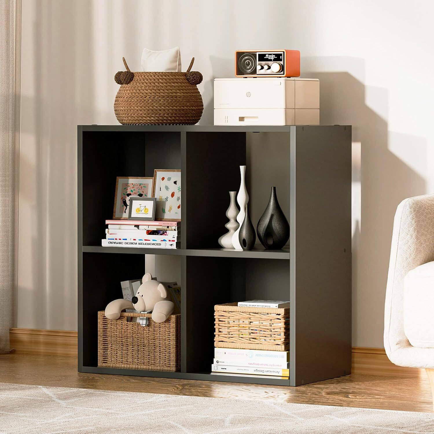 Ebern Designs 4/6/8 Wood Cube Storage Organizer With Open Back And ...