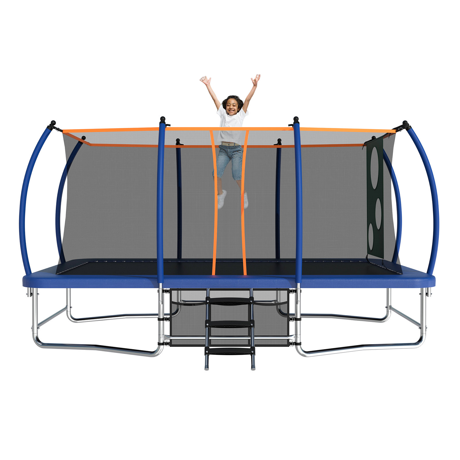 Mersco 10*16ft Rectangular Trampoline with Ladder,Storage Bag,Enclosure ...