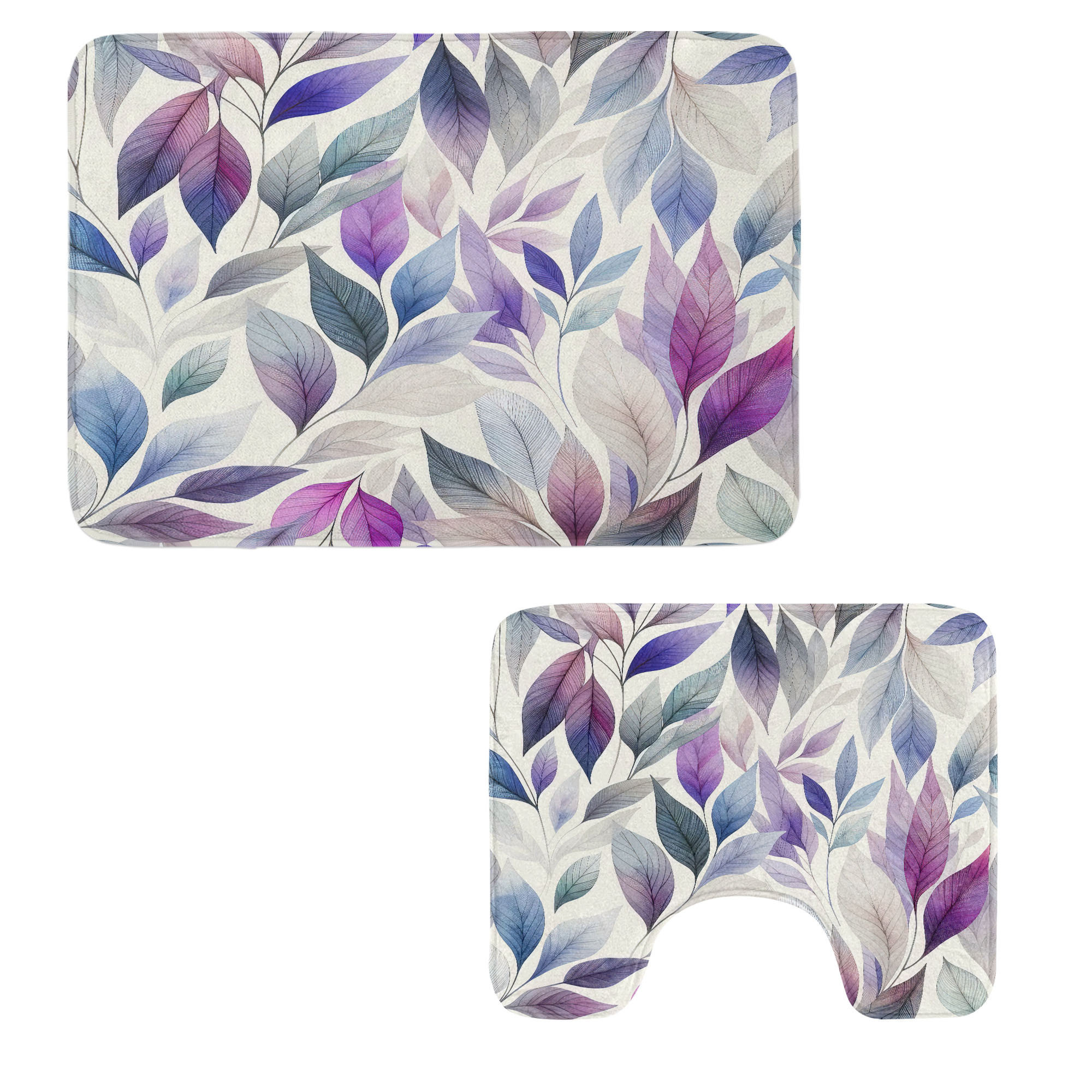 East Urban Home Lavender Bathroom Rug Set 2 Pieces Rectangle & Contour ...