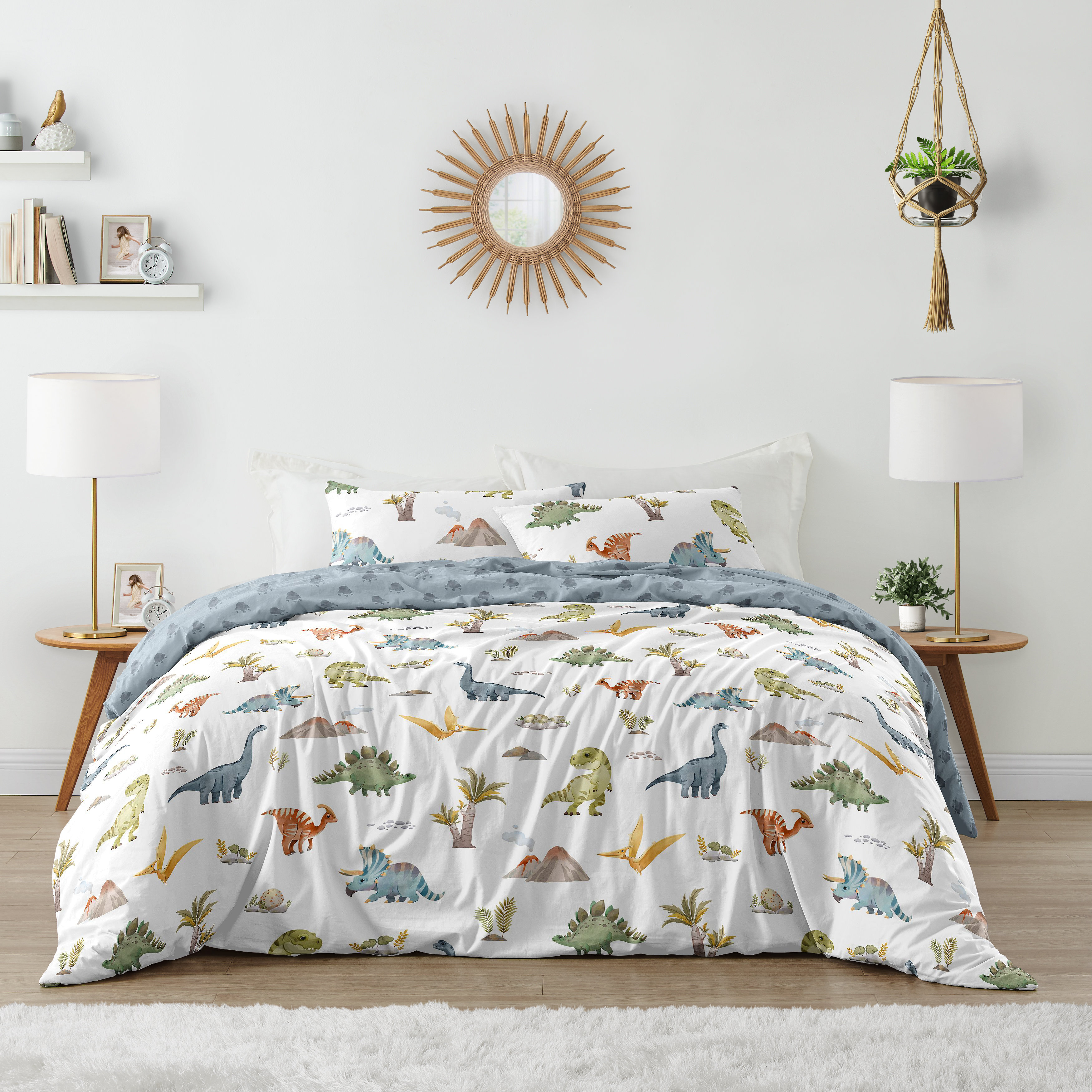 Sweet Jojo Designs Watercolor Dinosaur Dino Full/Queen Comforter Set by ...