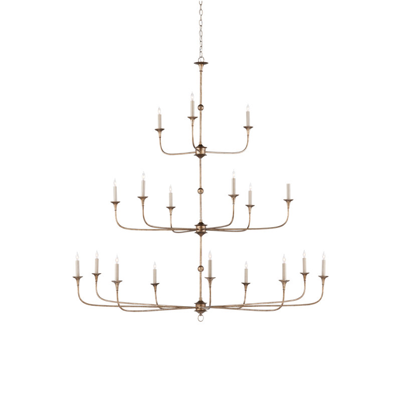 Currey & Company Nottaway 18 - Light Candle Style Tiedred Chandelier ...