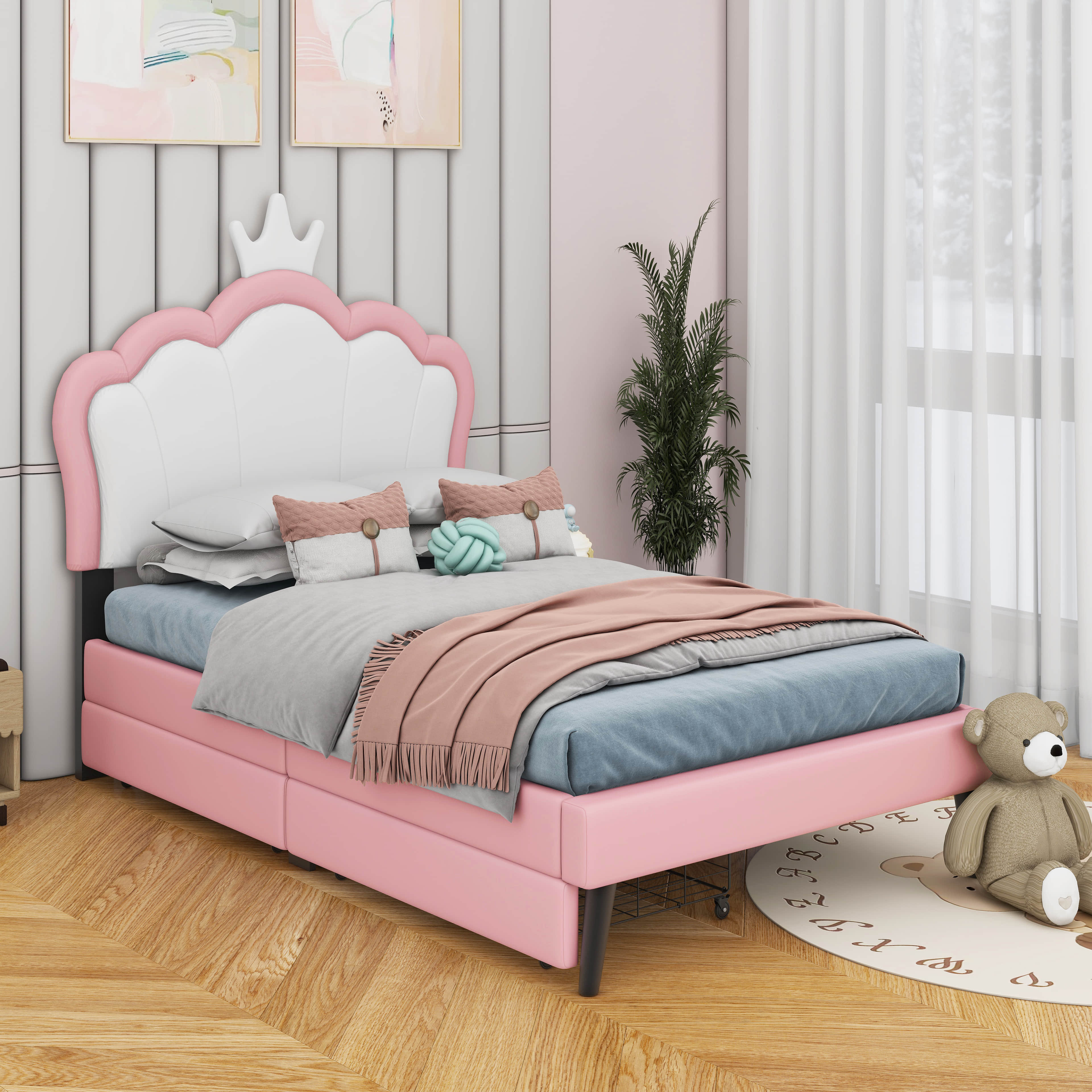 Gemma Violet Princess Bed With Crown Headboard And Drawers - Wayfair Canada