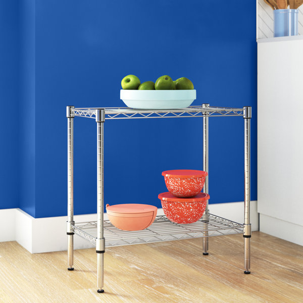 Wayfair Basics® Alexandrina 2-Tier Steel Shelving Unit (24" H x 24" W x ...