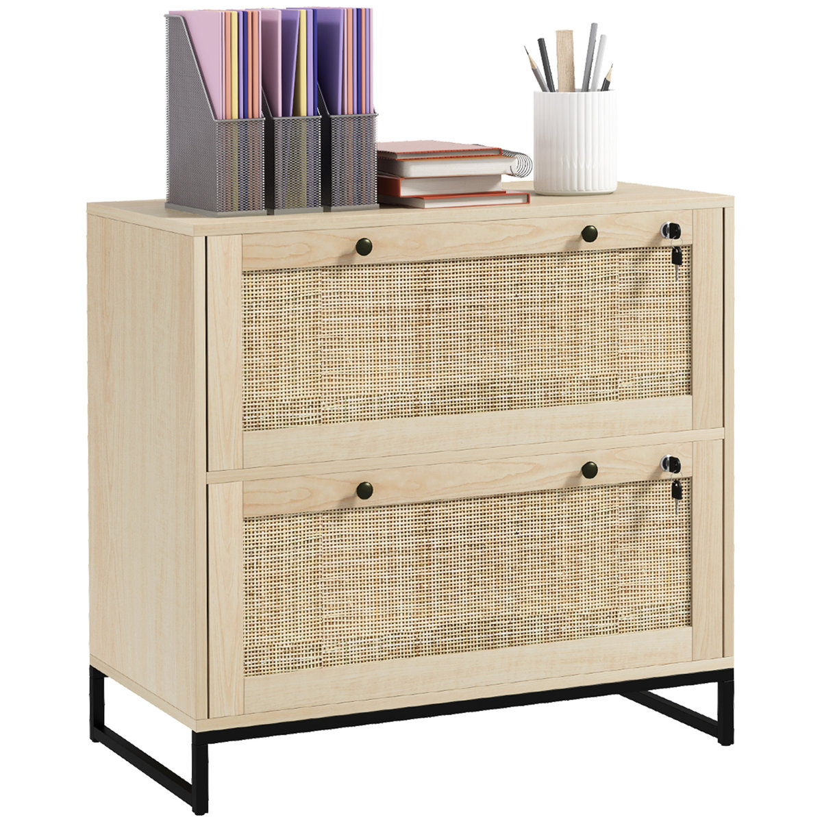 Inbox Zero 2 Drawer Vertical File Cabinet With Lock - Office Space ...