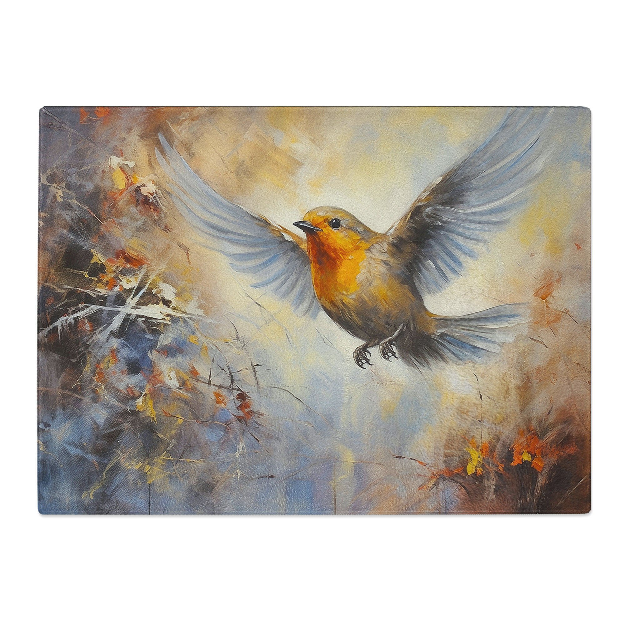 17 Stories Robin Bird Action Glass Chopping Board | Wayfair.co.uk