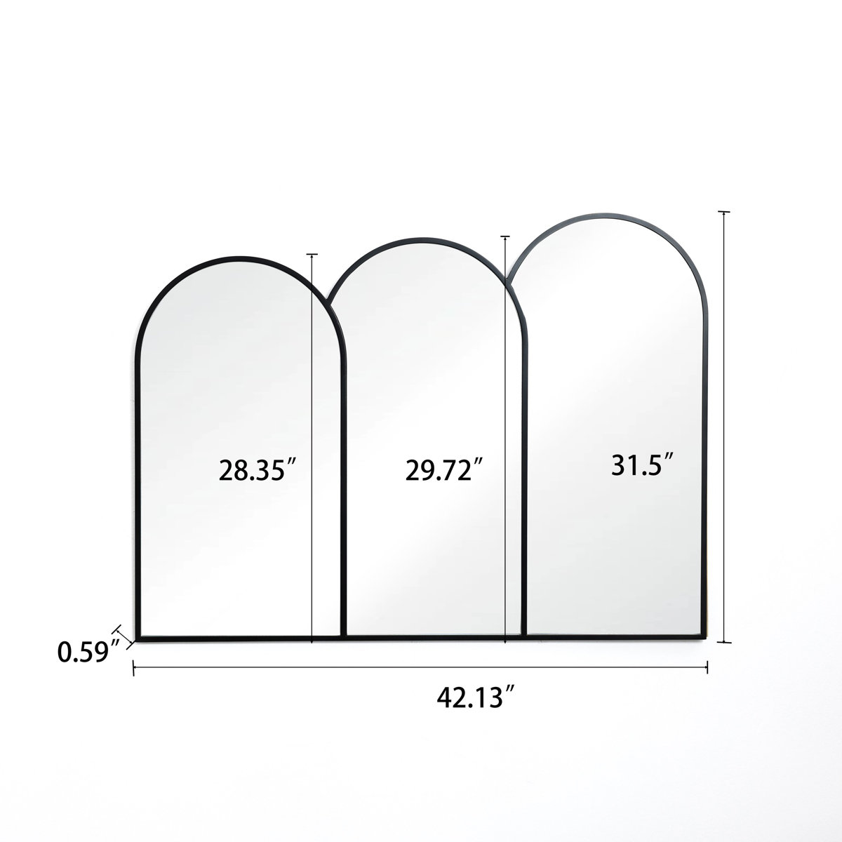 Latitude Run® Triple Arch Framed Wall Mirror & Reviews | Wayfair