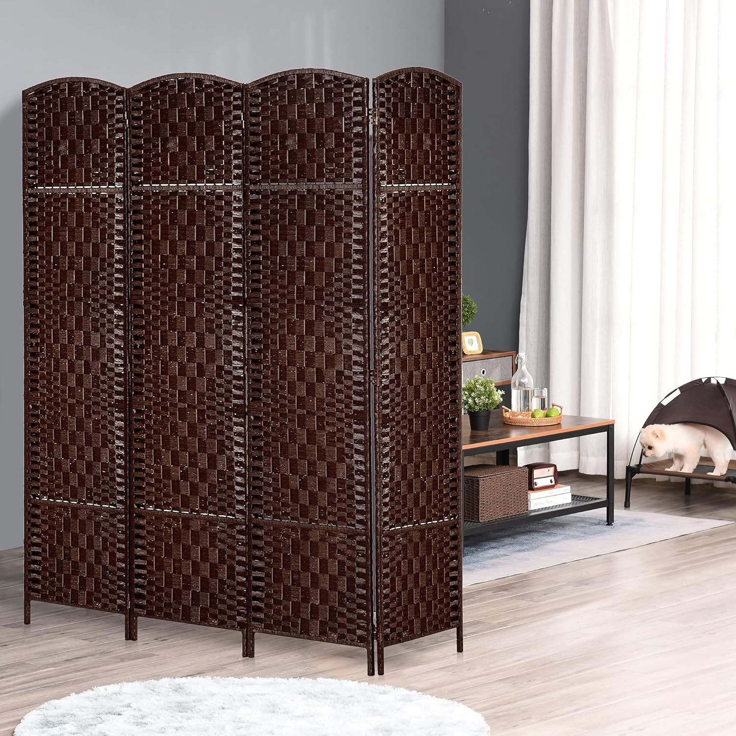 GEMBIK Room Divider 4 Panels Folding Privacy Screen 6FT Tall Portable ...