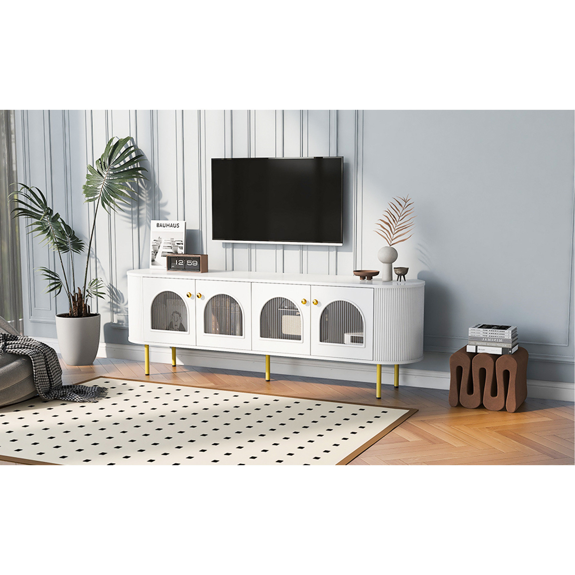 Mercer41 Modern TV Stand With Stylish Design And Functional Features ...