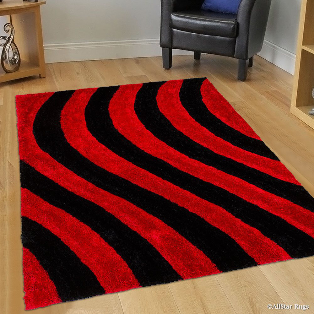 Red Barrel Studio® Machine Woven Red/Black Area Rug | Wayfair