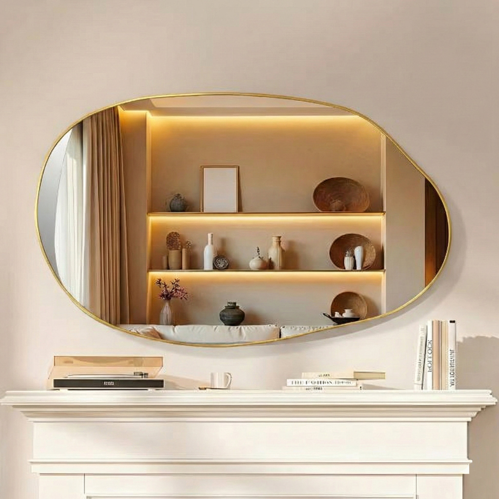 Wrought Studio™ Irregular Shaped Full Length Mirror, Modern ...