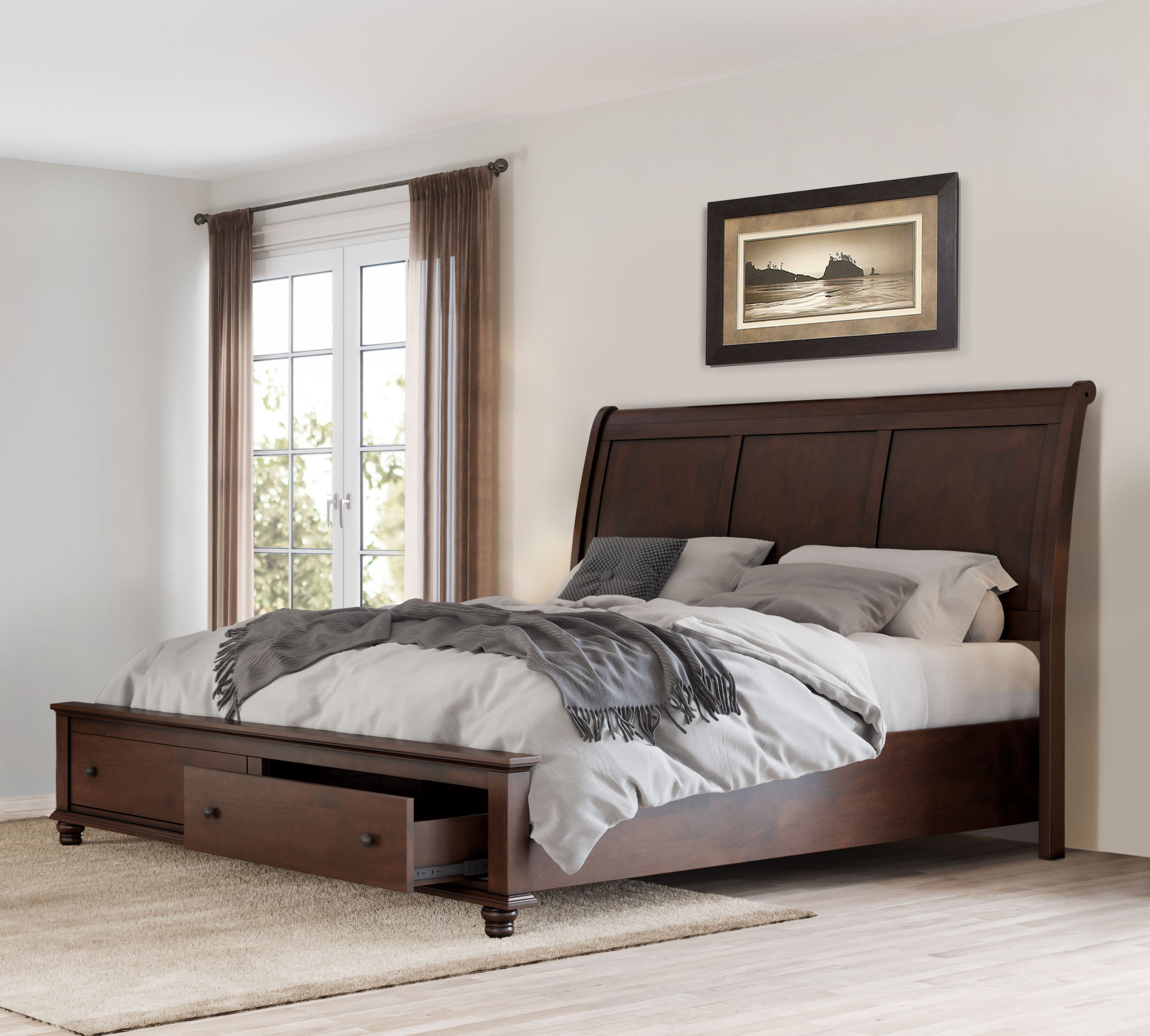 Alcott Hill Brieann Queen Solid Wood Storage Platform Bed | Wayfair