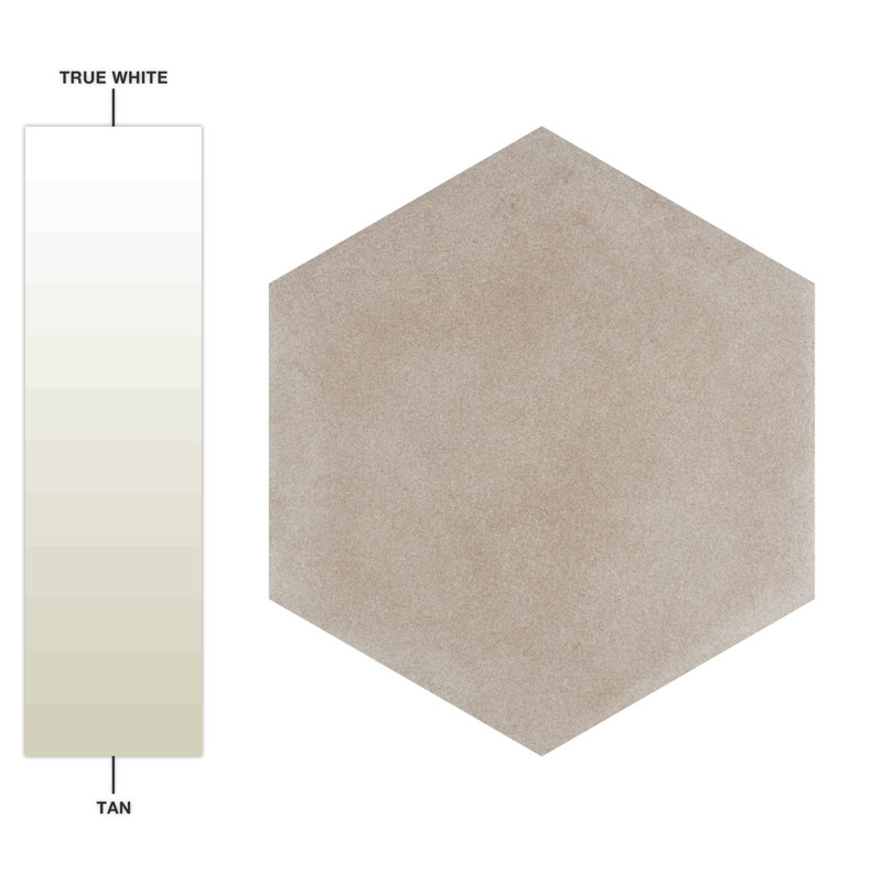 Merola Tile Matter Hex 7.88" x 9" Porcelain Stone Look Floor and Wall ...