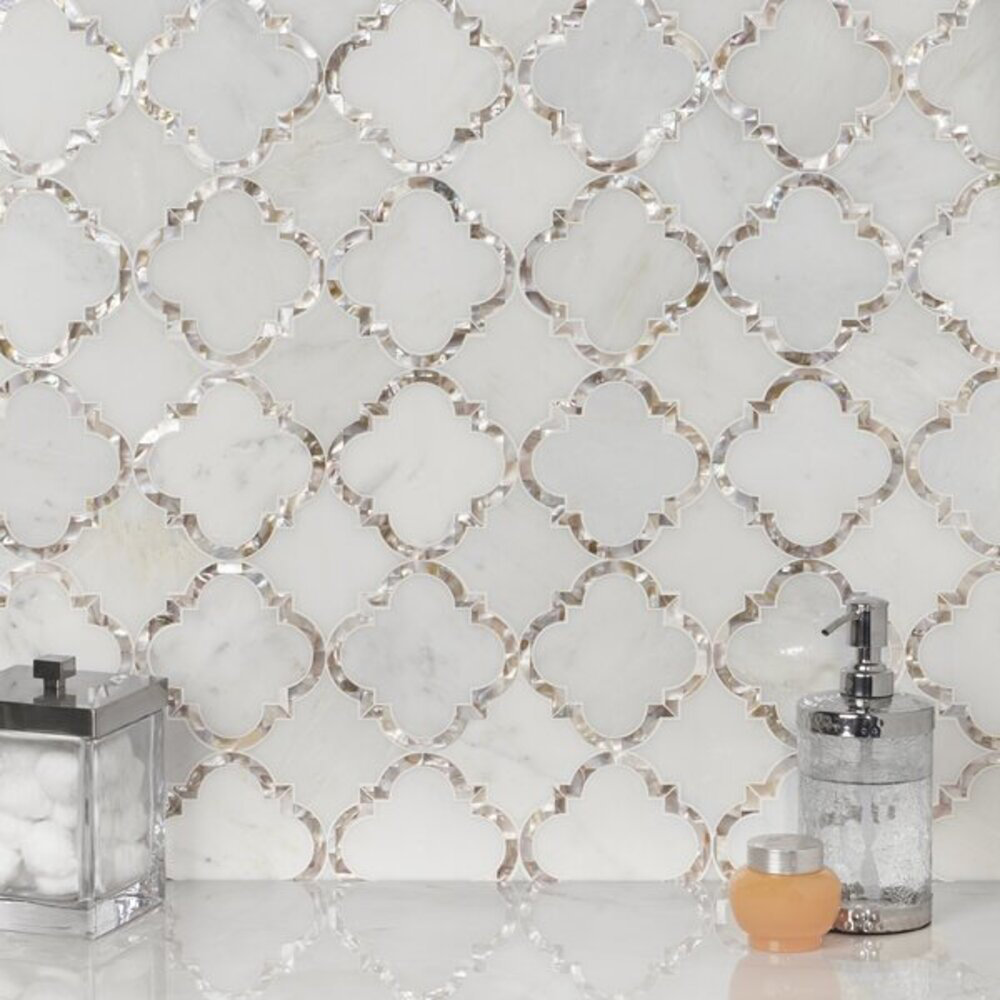 TileBar Cassie Chapman Eva Polished Marble And Mother Of Pearl 4 ...
