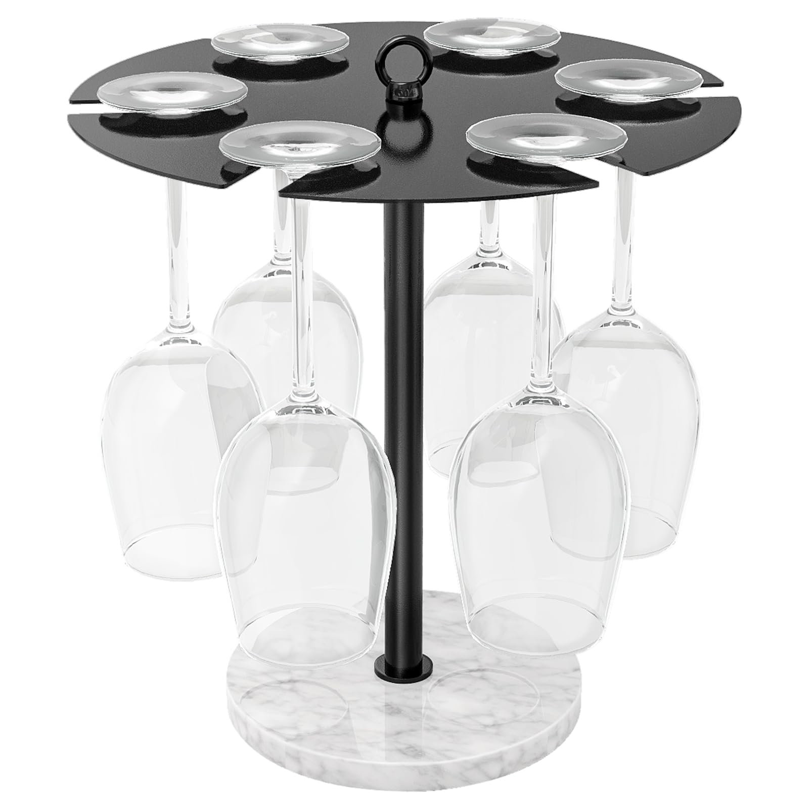 Ivy Bronx Marble Wine Glass Rack Countertop, Wine Glass Holder Stand ...