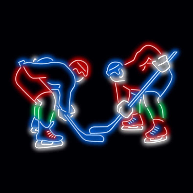 Happy Larry Ice Hockey 60cm LED Sports Neon Sign | Wayfair.co.uk