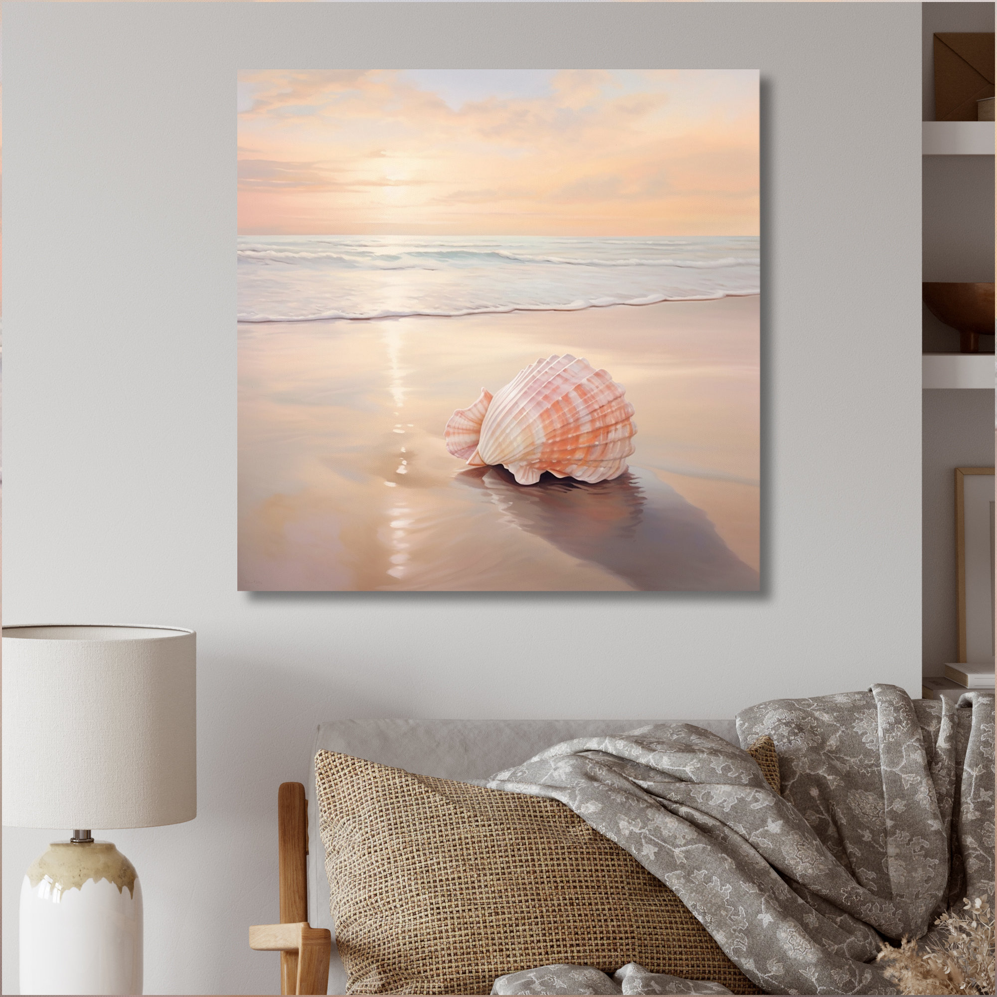 Dovecove Beige Clam Seashore Serenade II - Print | Wayfair