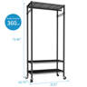 Rebrilliant Heavy Duty Rolling Garment Rack - 3-Tier Adjustable Wire ...