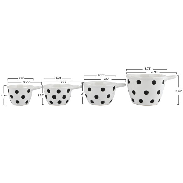 Creative Co-Op 4 -Piece Ceramic Measuring Cup Set | Wayfair