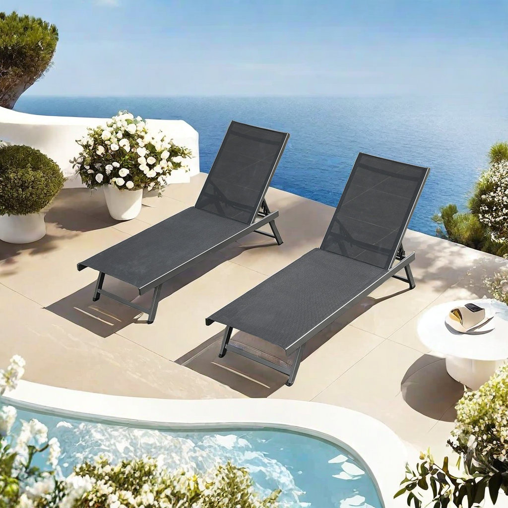 Hokku Designs Houria Outdoor Aluminium Alloy Chaise Lounge | Wayfair