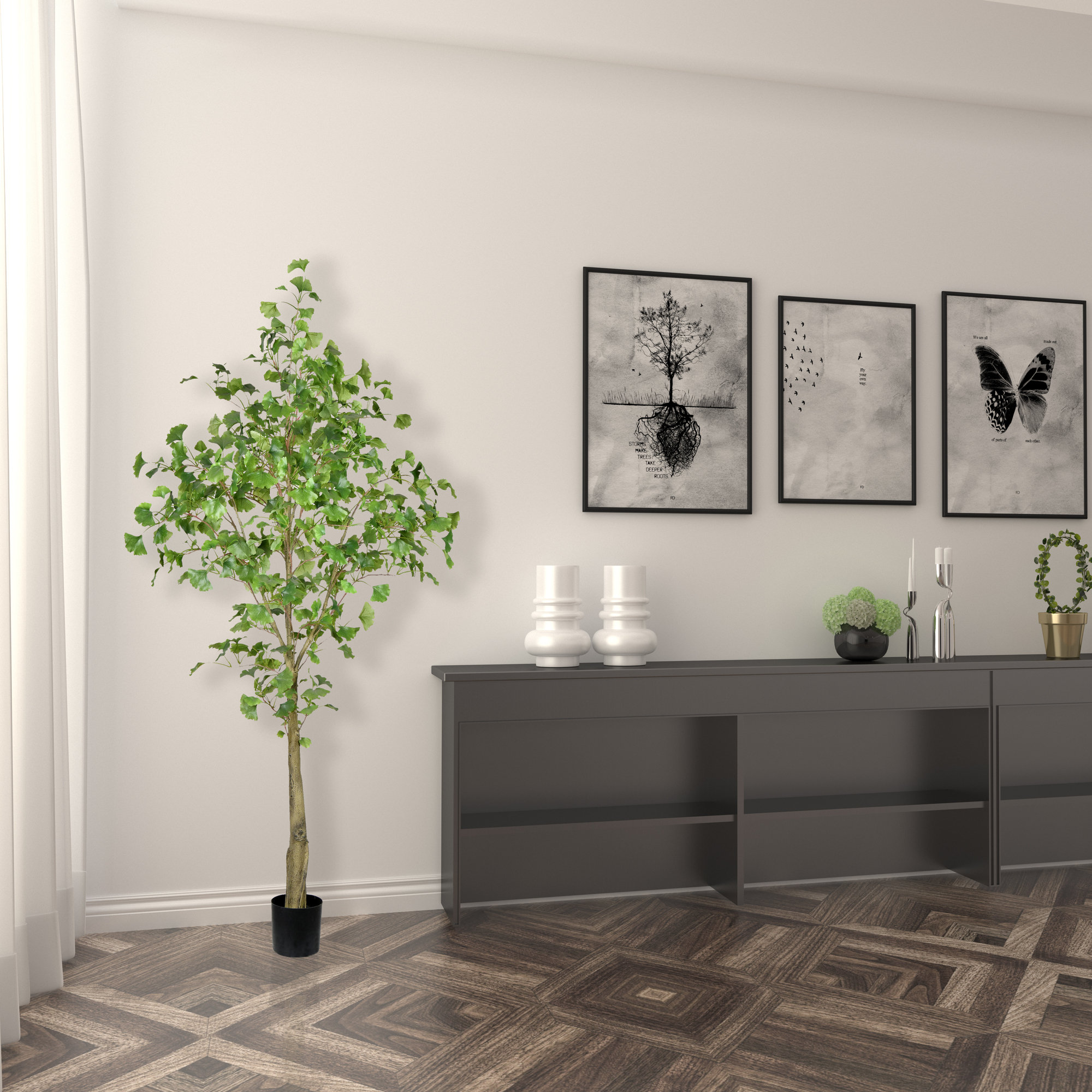 Three Posts™ Artificial Potted Ginkgo Tree & Reviews | Wayfair