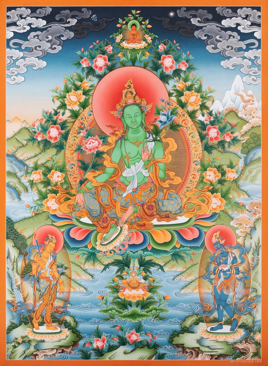 Exotic India Superfine Master Piece Bhattarica Arya Green Tara ...