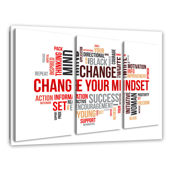 Happy Larry Mindset Motif as a canvas picture Mural | Red | Wayfair.co.uk