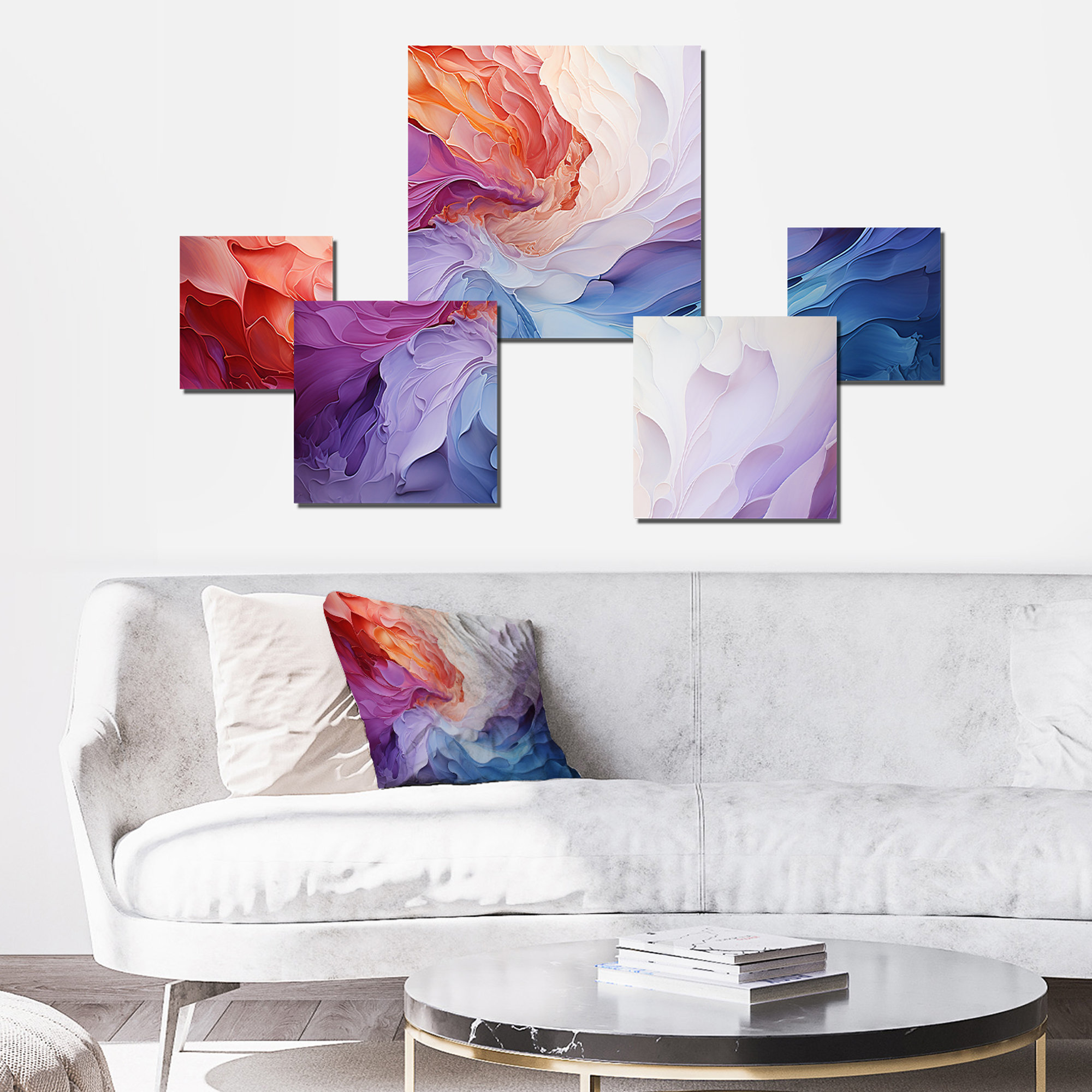 Ivy Bronx Colorful White Rainbow Spiral III - Rainbow Square Wall Art ...