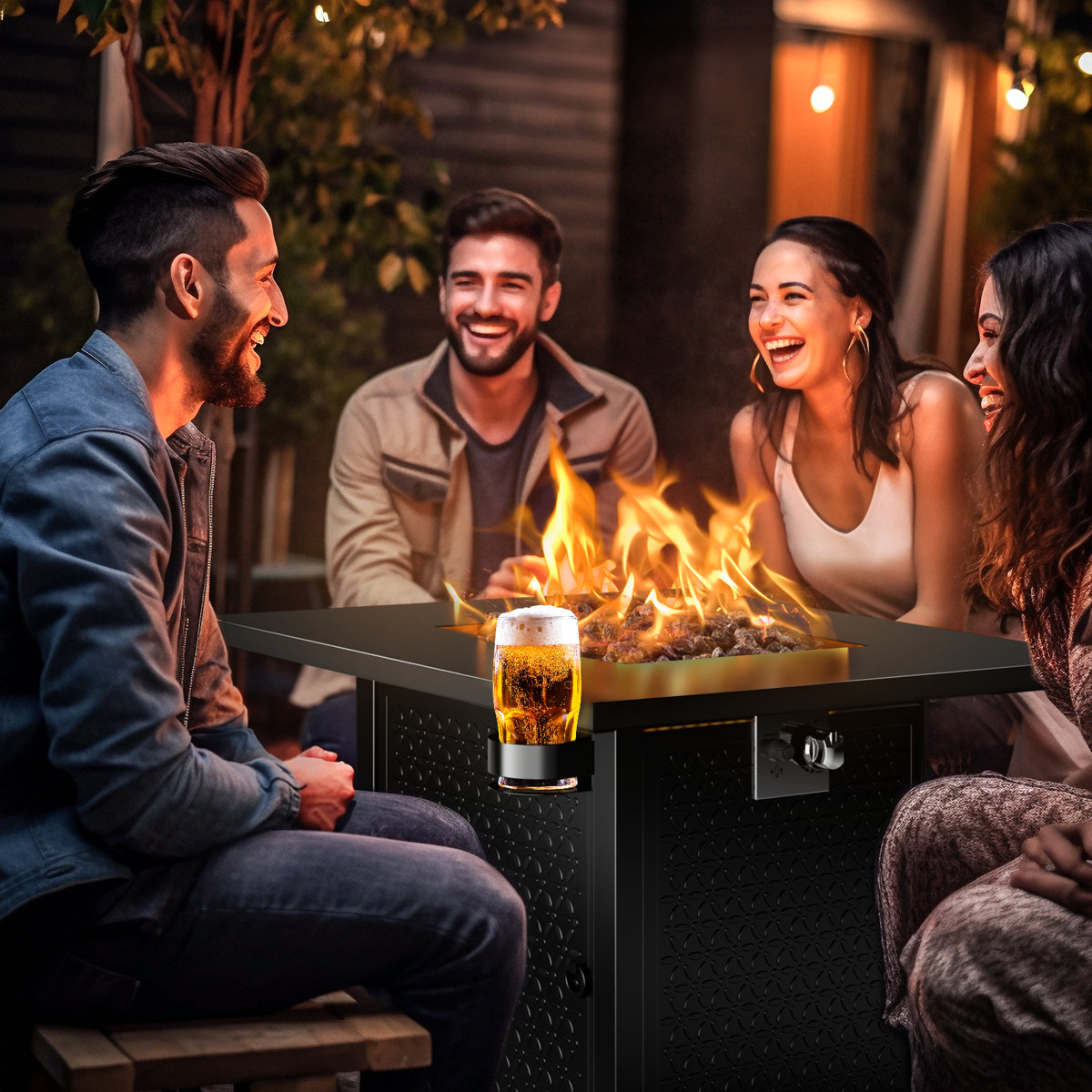 Furnimics Fire Pits Table Outdoor fireplace Propane Gas Fire Pit ...