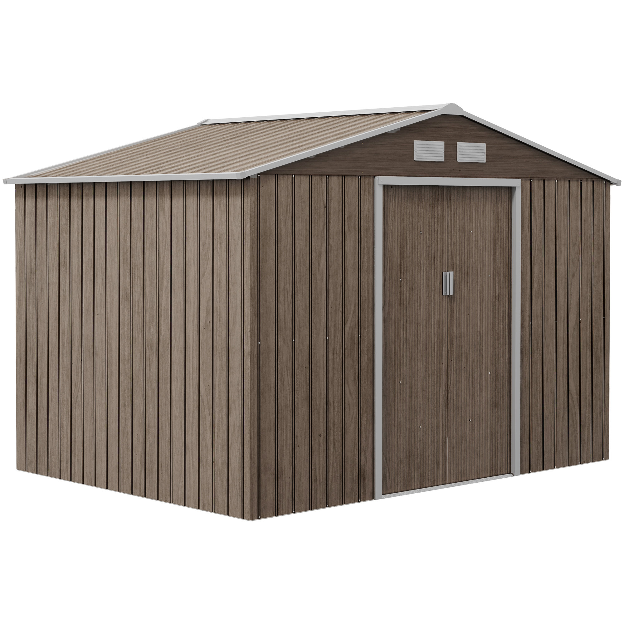 Outsunny Remise de jardin 9,1 pi x 6,4 pi x 6,3 pi avec base en acier ...