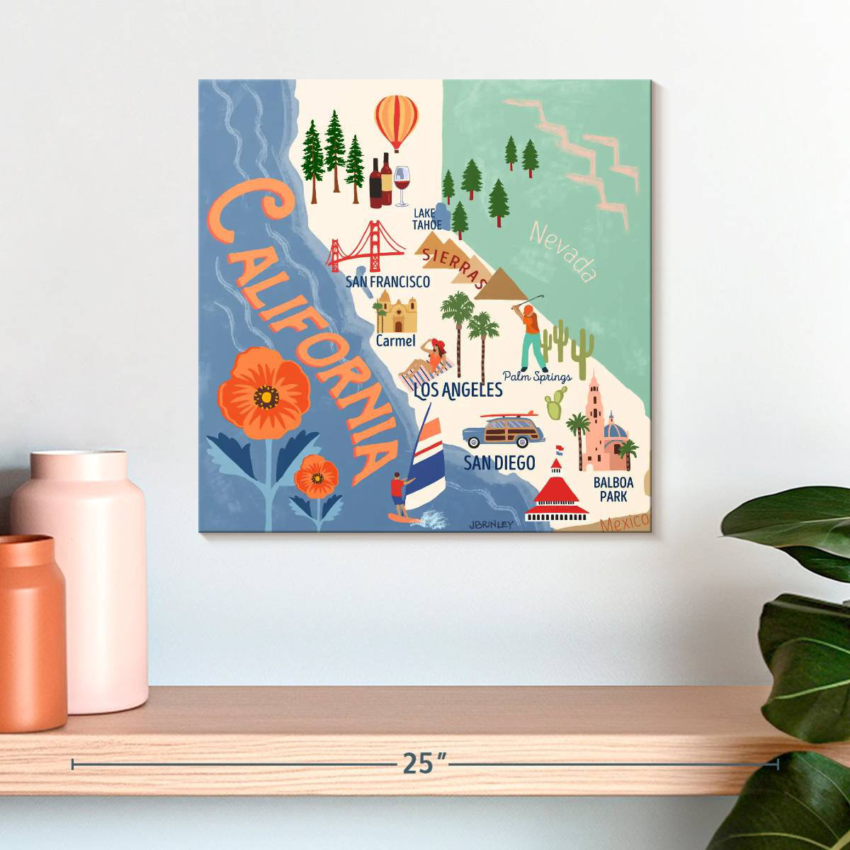 Breakwater Bay Aliaz State Maps - California Attractions | Wayfair