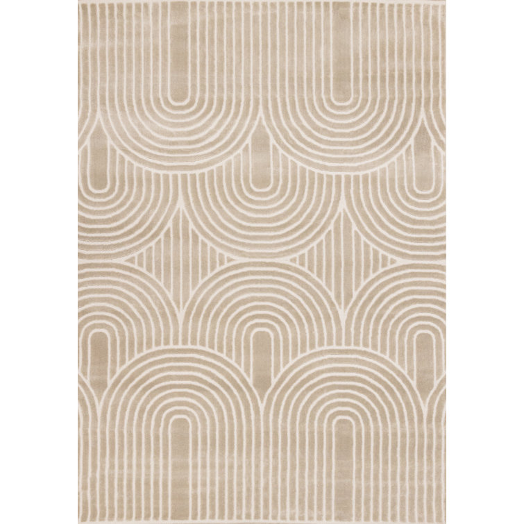 Orren Ellis Marshay Cream Arches Soft Indoor Area Rug & Reviews | Wayfair
