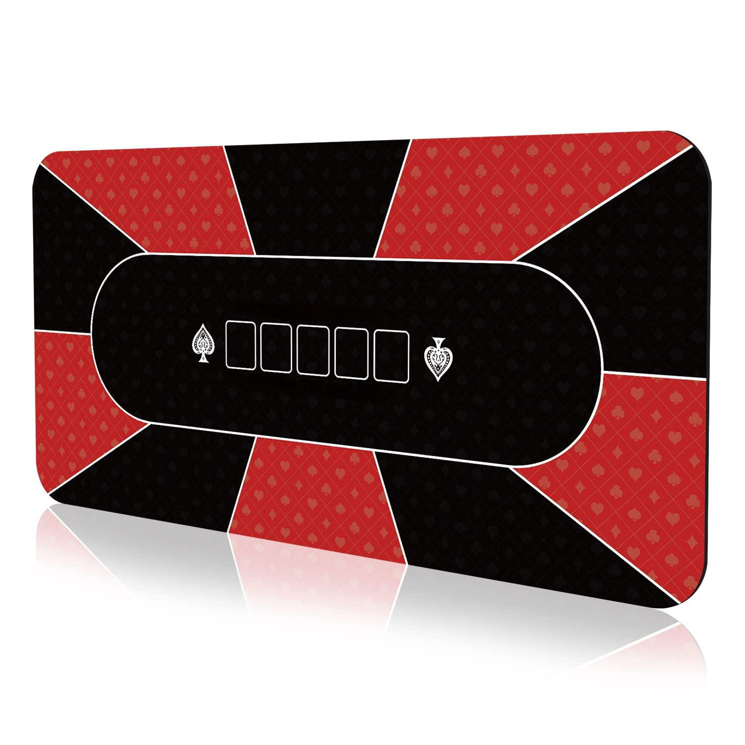 BOJUNTAN 70 X 35 Inch Poker Mat, 8 Players Texas Hold'em Poker Rubber ...