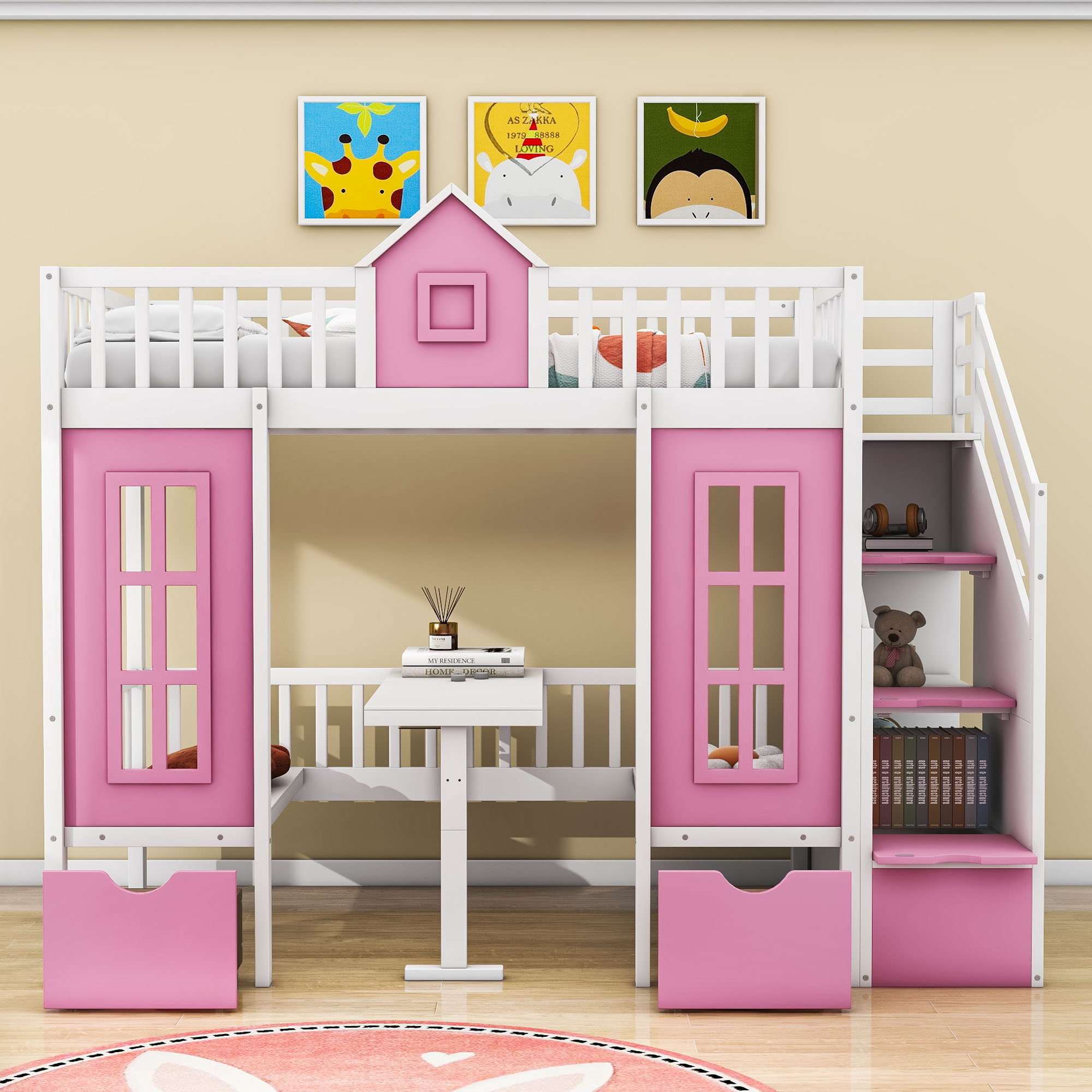 Harriet Bee Habarugira 2 Drawer Bunk Bed with Shelves by Harriet Bee ...