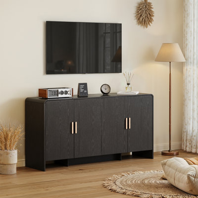 Ebern Designs 55'' Sideboard Storage Cabinet With Doors And Shelves ...